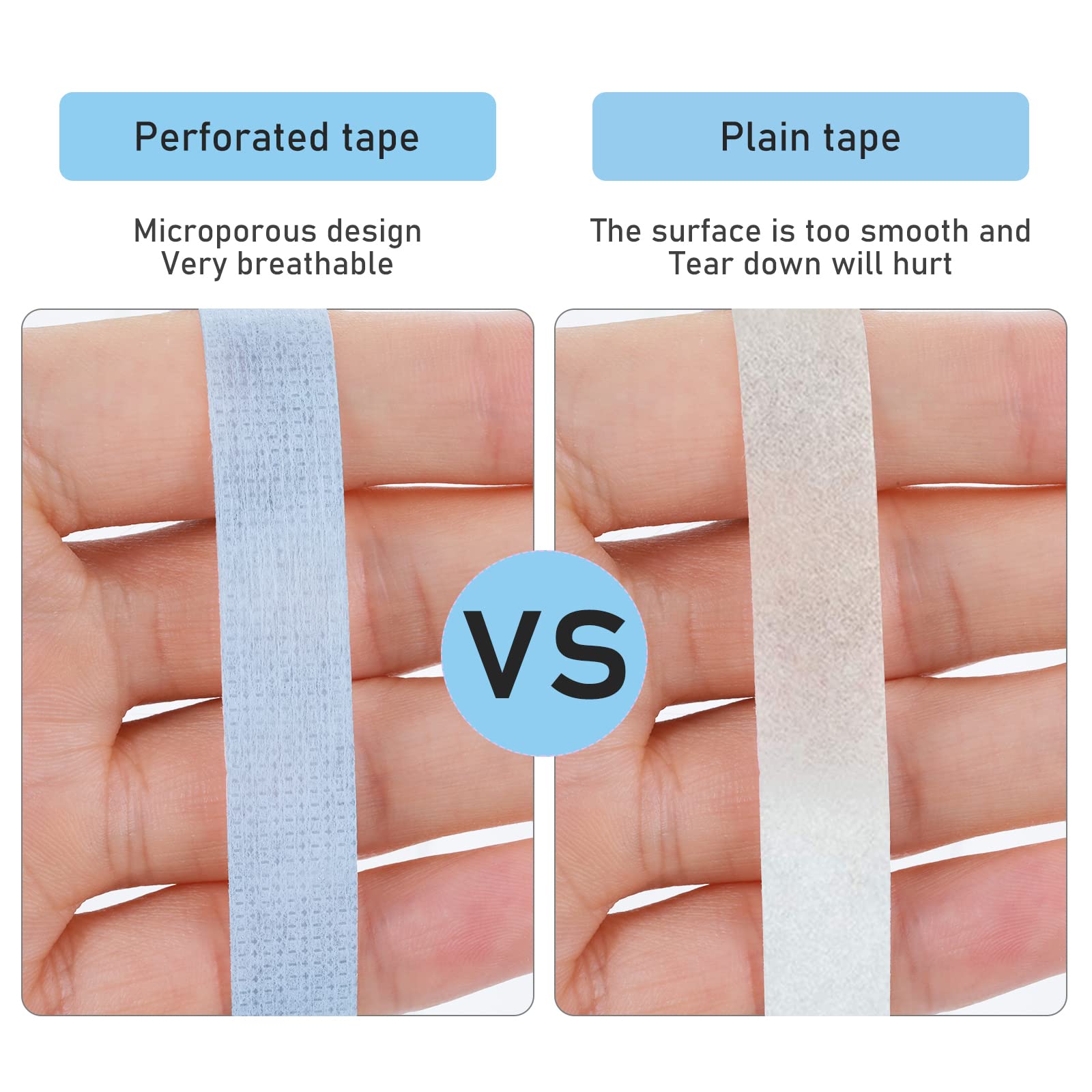 WLLHYF 6 Rolls Eyelashes Extension Tape, Breathable Medical Microporous Tape Sensitive Skin Tape Adhesive Fabric Lash Tape for Professional Individual Makeup Eye Lashes Tools