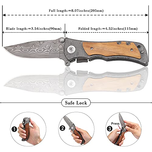 Stepdad Gift - Thank You for Being the Dad You Didn’t Have to Be, Engraved Pocket Knife for Stepdad from Stepdaugheter Stepson, Gifts for Stepdad Birthday Christmas from Daughter, Stepdad Fathers Day