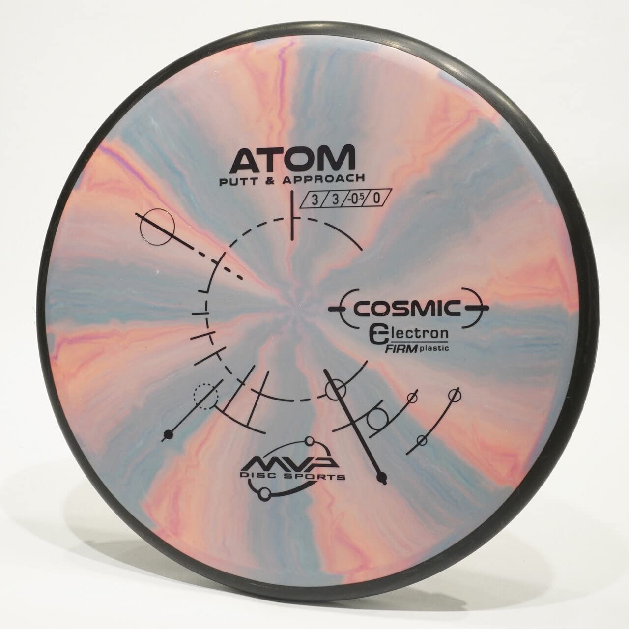 MVP Atom (Cosmic Electron Firm) Putter & Approach Golf Disc, Pick Color/Weight [Stamp & Exact Color May Vary] Purplish Swirly 173-174 Grams