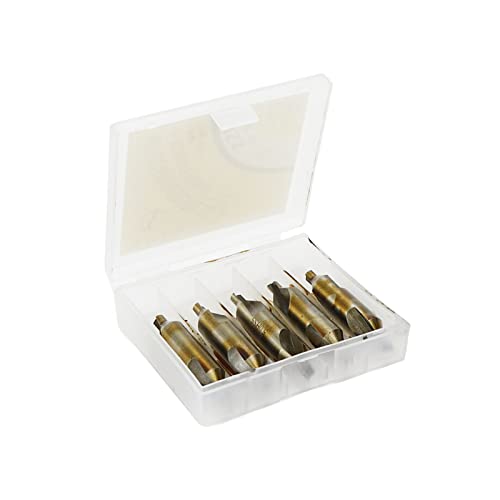 Rannb Center Bits Drill 5mm Tip Diameter HSS Center Spotting Drill Bit Countersink Tools for Lathe Metalworking -5pcs