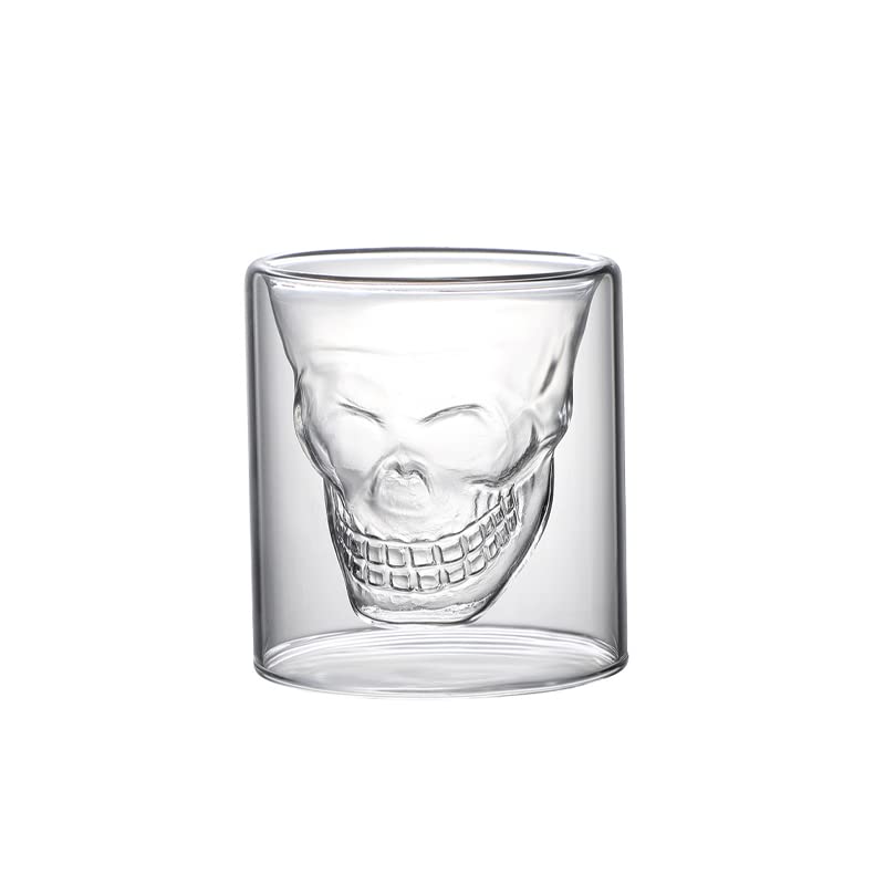 MOOFFZ Creative skull cocktail glass, heterosexual personality wine glass,Funny Crystal Drinking Cup,Home Halloween Party Bar Gift (250ml)
