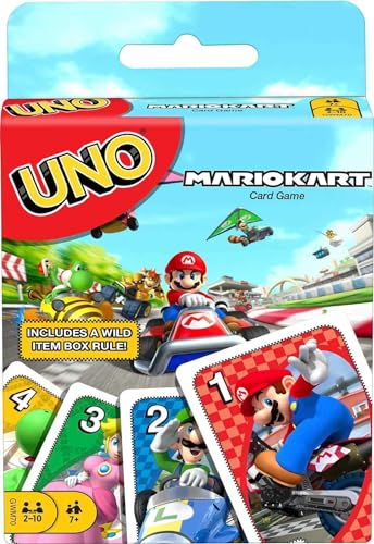 Mattel Games âUNO Mario Kart Card Game for Kids, Adults, Family and Game Night with Special Rule for 2-10 Players