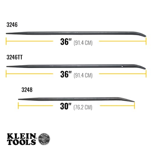Klein Tools 3248 Round 7/8-Inch x 30-Inch Connecting Bar, Made in USA, Sleever Bar for Aligning, Prying and Chiseling