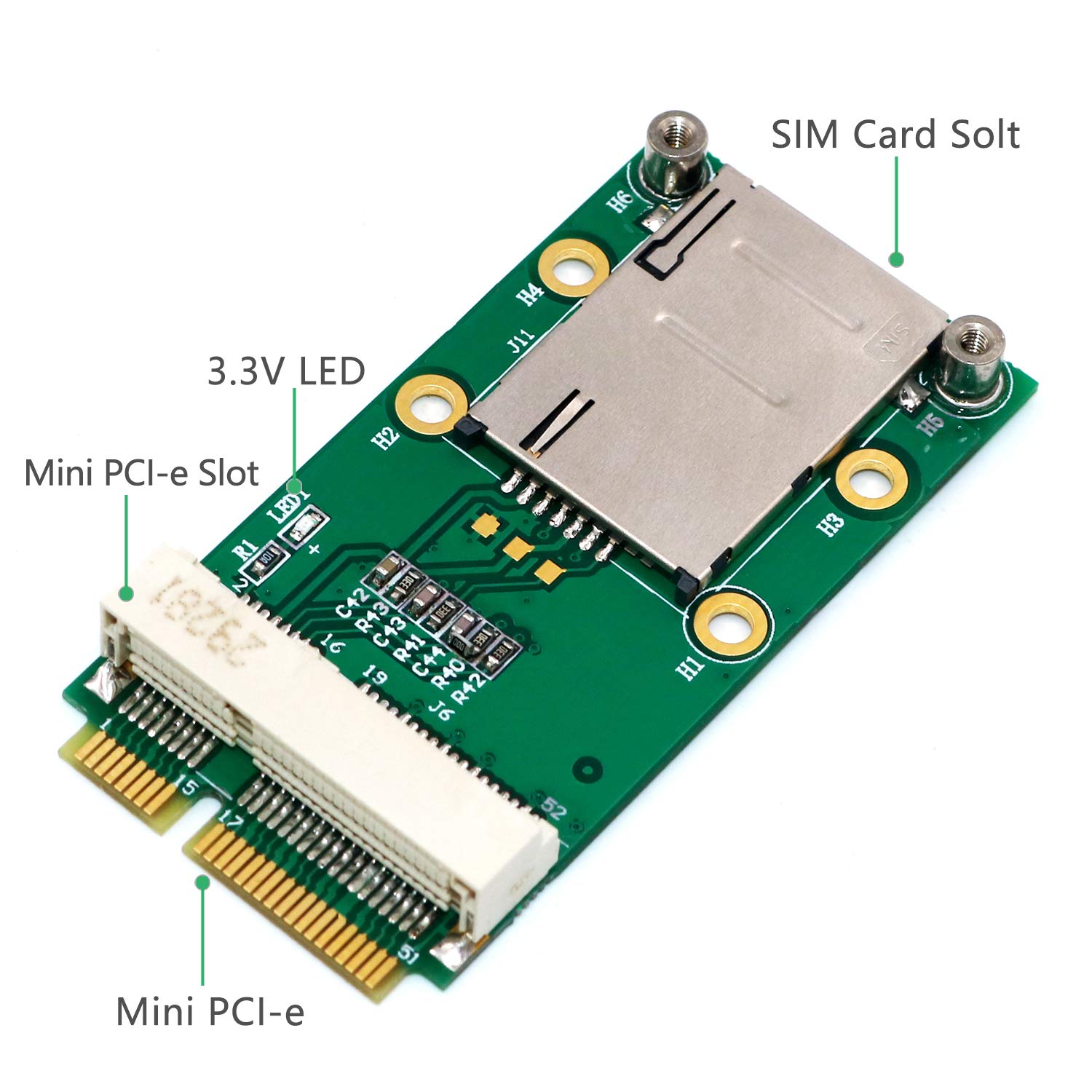 Mini PCI-E Adapter with SIM Card Slot