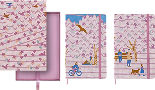 Moleskine Limited Edition Sakura Notebook, Hard Cover, Large (5" x 8.25"), Ruled/Lined & Plain/Blank, Bundle Collector's Box