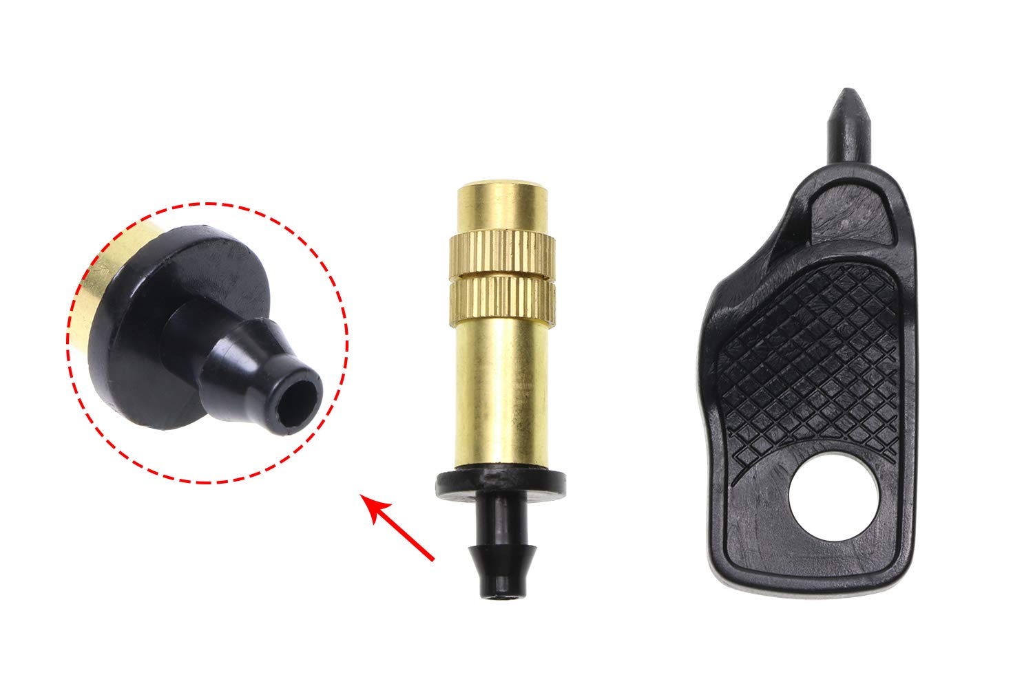 Mini Skater Garden Agricultural Irrigation 1/4-Inch(4/7) Barbed Drip Bulk Copper Plastic PE Cooling Fittings(10 Misting Nozzle)