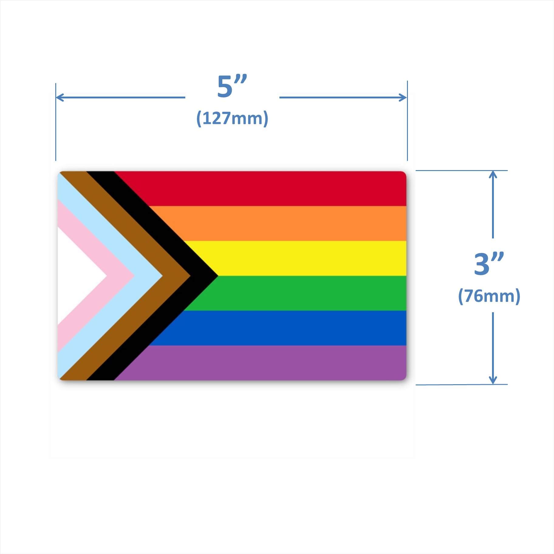 Progress Pride Rainbow Flag Magnet | Show Your Love for The LGBT Family with This Magnetic Sign on Your Laptop, Car Bumper, or Hydro-Flask (3 X 5 Inch)