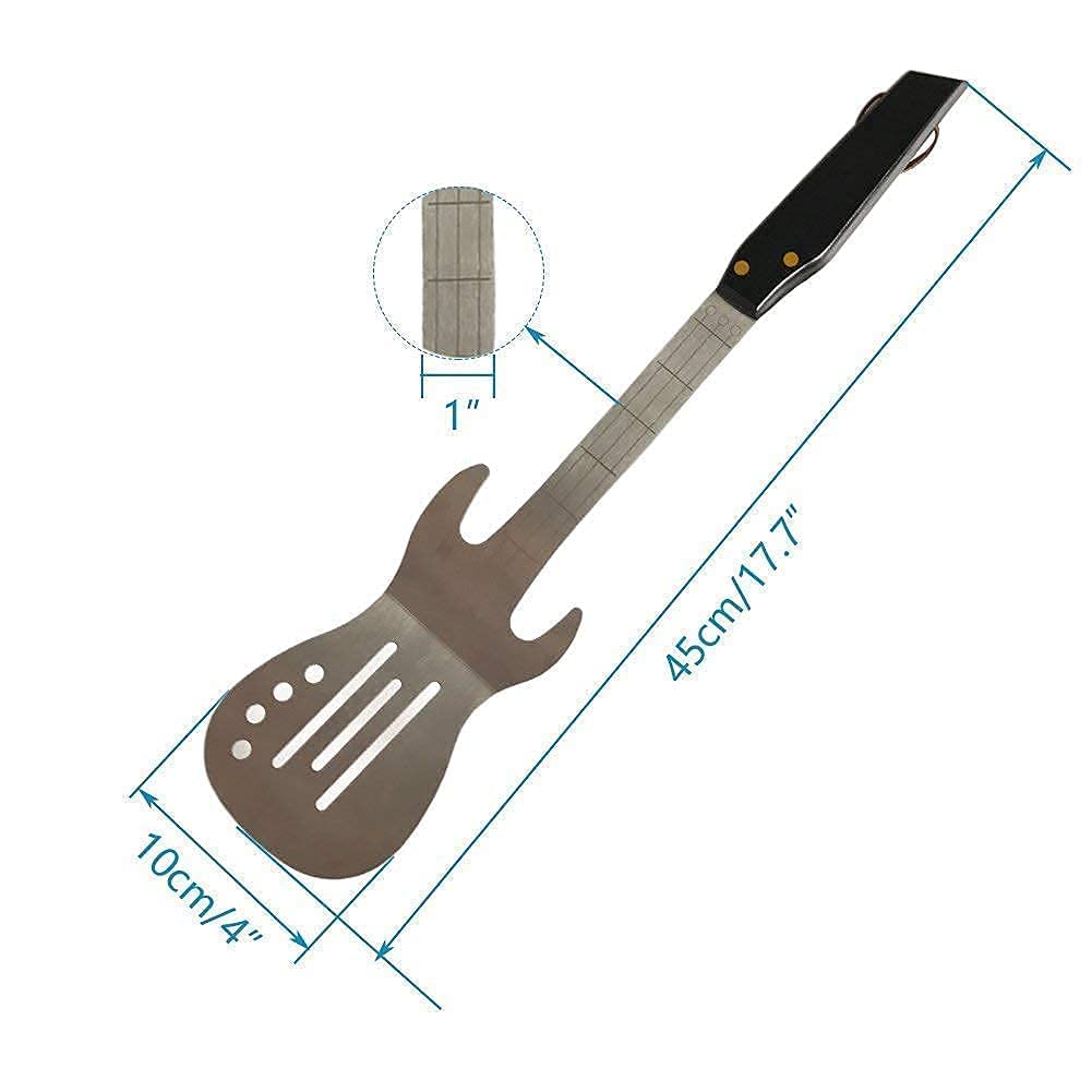 PEPKICN Rock Guitar Style Spatula & Tongs and Stainless Steel Electric Guitar Shape Bottle Opener