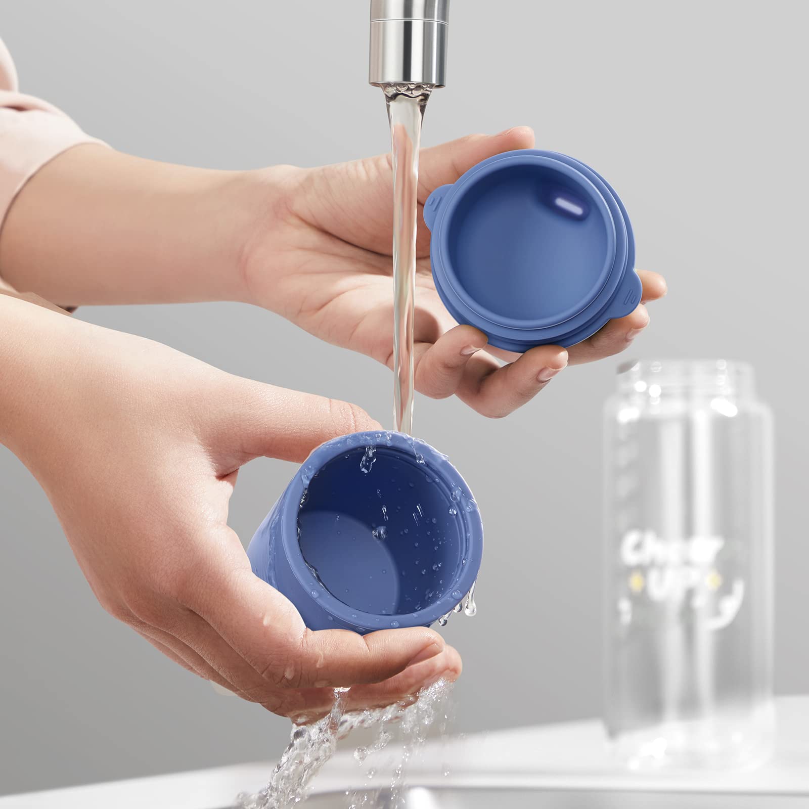 Sippy Cups Leak Proof, 5oz Silicone Baby Cup with Soft Spout, Spill Proof Toddler Cup for Babies 12M+