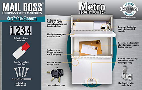 Mail Boss 7164 Metro, Bronze High Capacity Wall Mounted Locking Security Mailbox