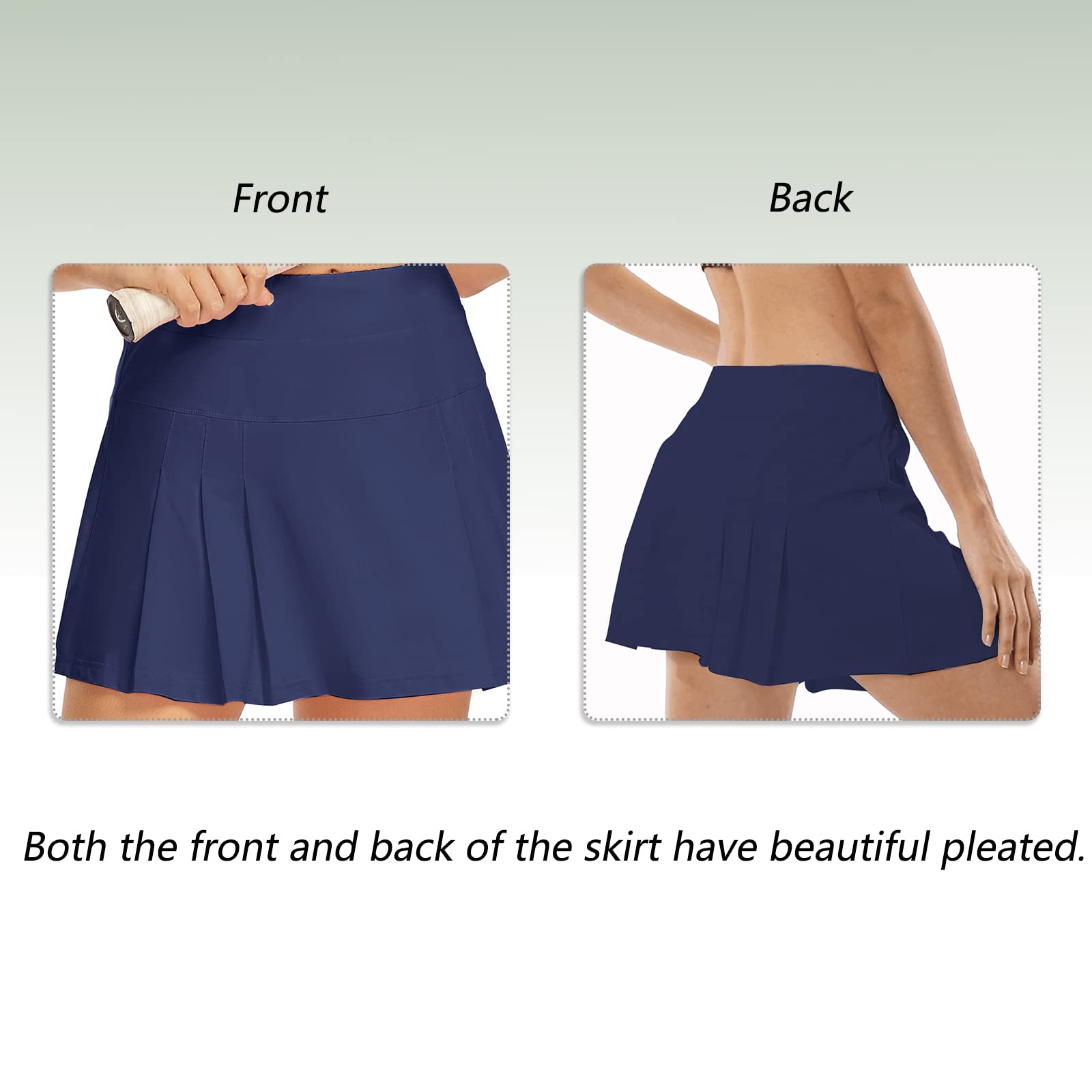 Mebiosi Womens Performance Sport Golf Tennis Skirt Running Workout Athletic Skort with Pockets
