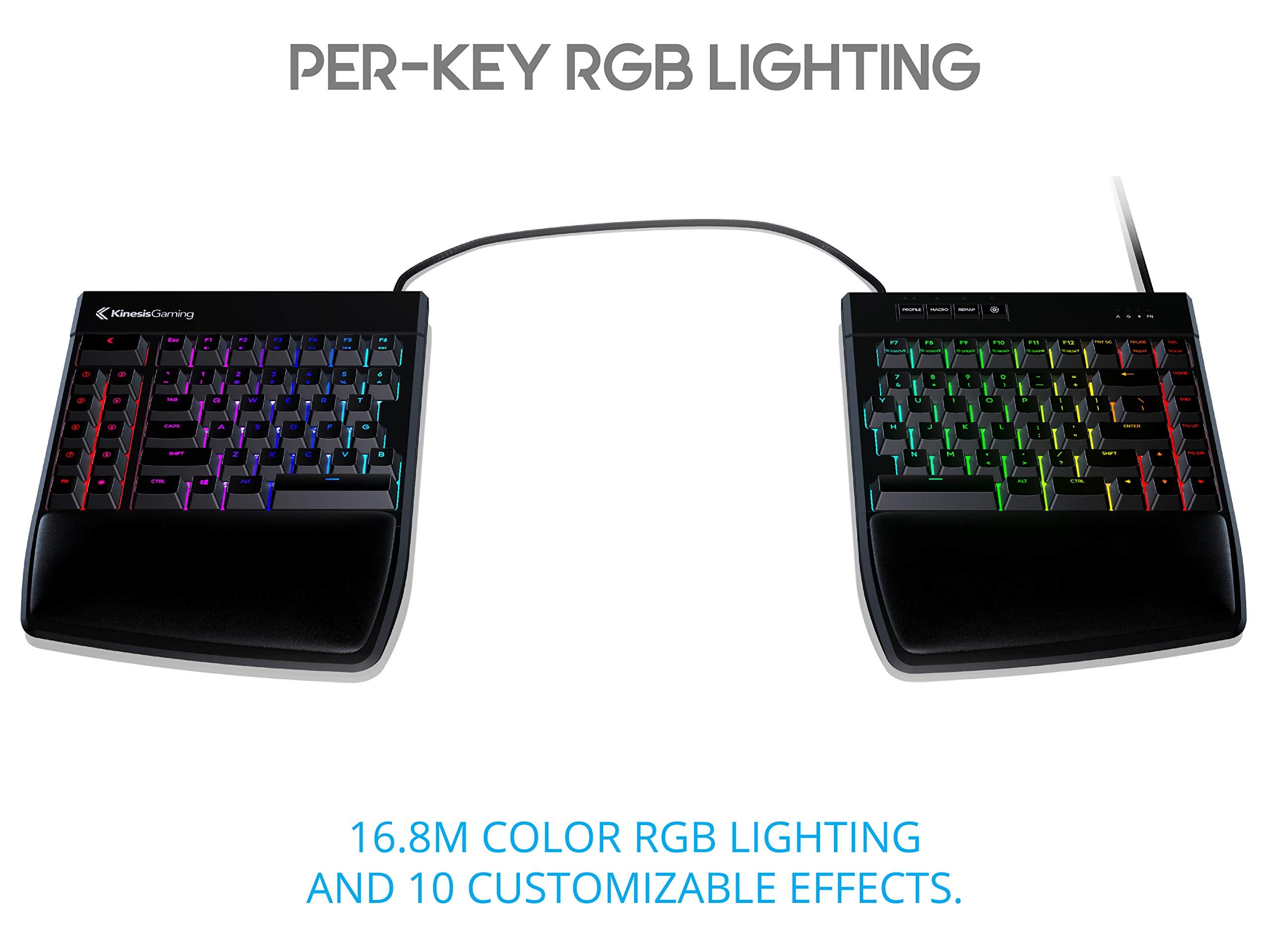 KINESIS Gaming Freestyle Edge RGB Split Mechanical Keyboard (MX Red) (Renewed)