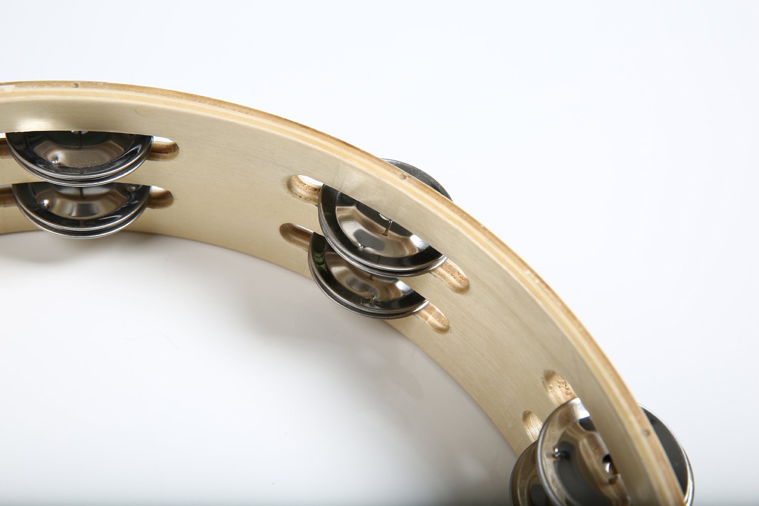 Lightweiht Thicken Wood Handheld Tambourine - Double Row 8 Pairs Jingles, Hand Tambourine Hand Tambourine (25cm(9.8 in))