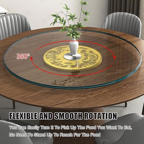 LWQFHI Round Tempered Glass Lazy Susan Rotating Lazy Susan Turntable for Kitchen Dining Table Large Round Table Lazy Susan Lazy Susan Tray 50cm A