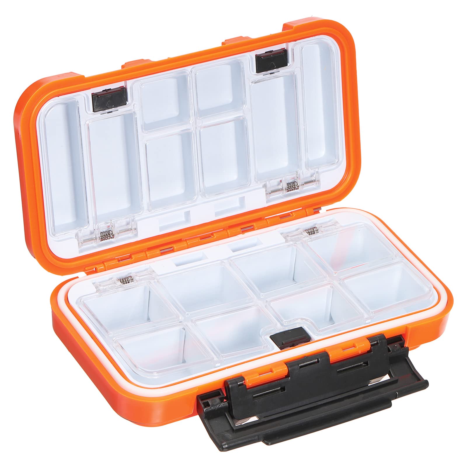 PATIKIL Waterproof Fishing Lure Box, Two-Sided Plastic Fish Tackle Bait Case Storage Container, Gray