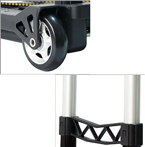 RAZZUM Large Hand Trucks,Light Hand Cart Small Mini Aluminum Luggage Cart Home Handling Pull Goods Shopping Small Trailer Folding Portable Trolleys