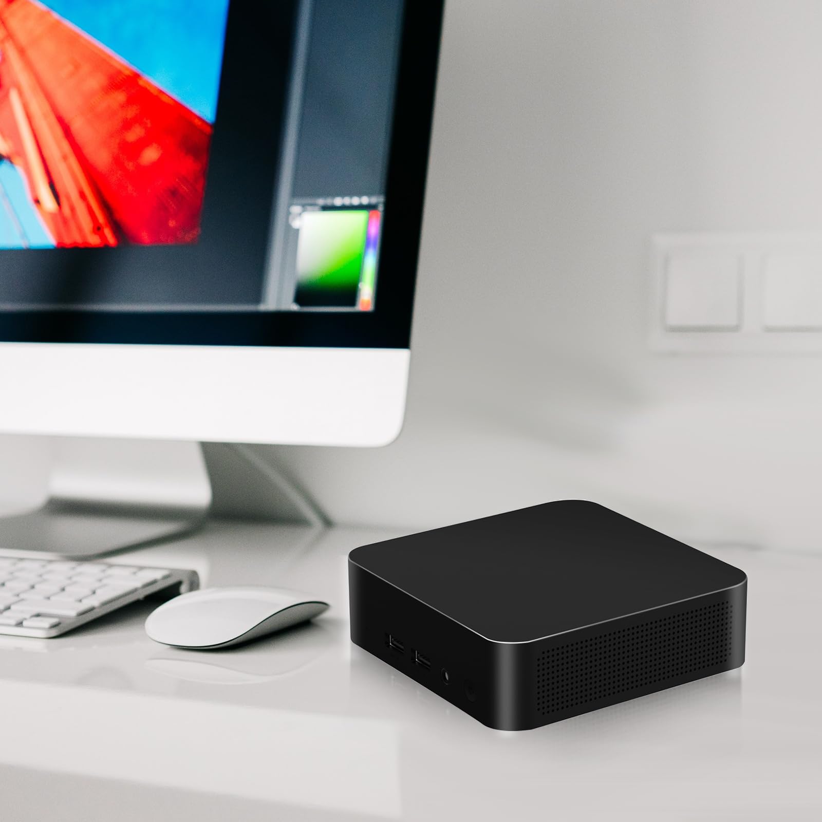 Mini PC N100 Intel N100 (4C/4T, 3.4GHz) 16GB DDR4 RAM 512GB SSD,USB-C*2 Full function/Win11 Pro/ WIFI5/ Bluetooth 5.2/ RJ45/USB*4 / HDMI*2 /Type-c*2 4K@60Hz Triple Display, Power Saving Computer