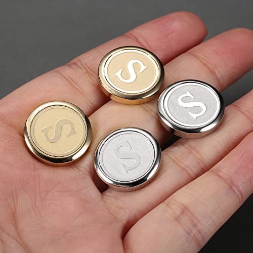 ORAZIO 2 Pairs Cufflinks for Men Stainless Steel Personalized Initial Cufflinks Silver Gold Engraved Cuff Links Alphabet Letter A-Z with Gift Box for Father Husband
