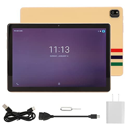 Reading Tablet, US Plug 100β240V Octa Core CPU 5G WiFi 6GB RAM 128GB ROM 10.1 Inch IPS 4G LTE Tablet for Gaming (US Plug)
