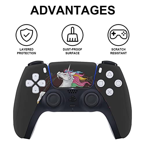 Unicorn Horse Full Protective Skin Cover Design Wrap Decal Sticker Compatible with PS5 Digital Edition Console and Controller