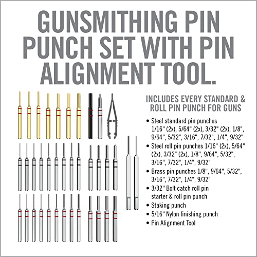 Real Avid Punch Set, Gunsmithing Tool Kit with Roll Pin Punch Set, Flat Tip Metal Punch Set, Brass Punch Set and Gunsmithing Tools: Pin Starter Tool, Finishing Non Marring Punch and Staking Punch Tool