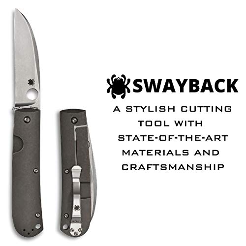 Spyderco SwayBack Premium Knife with 3.53" CTS XHP Stainless Steel with Durable Titanium Handle - PlainEdge - C249TIP