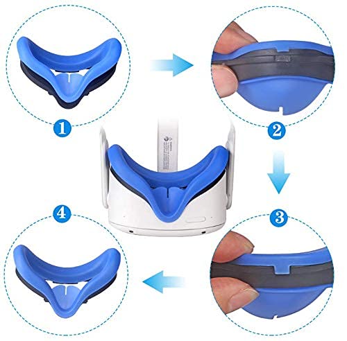 Silicone Eye Cove Face Cushion Face Cover Washable Anti-Leakage Light Blocking Face Cover VR Accessories(Black)