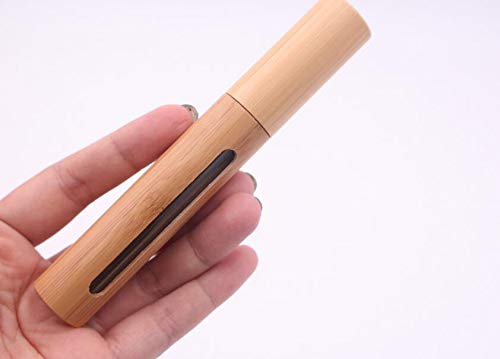 NATUWORLD 2Pcs 6ml Bamboo Mascara Tube Bottles Refillable Empty Eyelash Container Vials with Eyelash Wand and Plug for Castor Oil Eyelash Growth Oil DIY Mascara Travel Bottles Makeup Beauty Tools