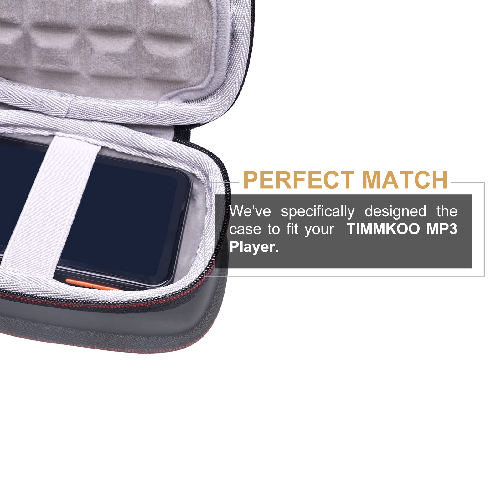 LTGEM MP3 & MP4 Player Case for TIMMKOO/Aiworth/SOULCKER/G.G.Martinsen/Grtdhx/iPod Nano/Sandisk/B Walkman and Other Music Players, Mesh Pocket for USB Cable, Earbuds and Memory Card