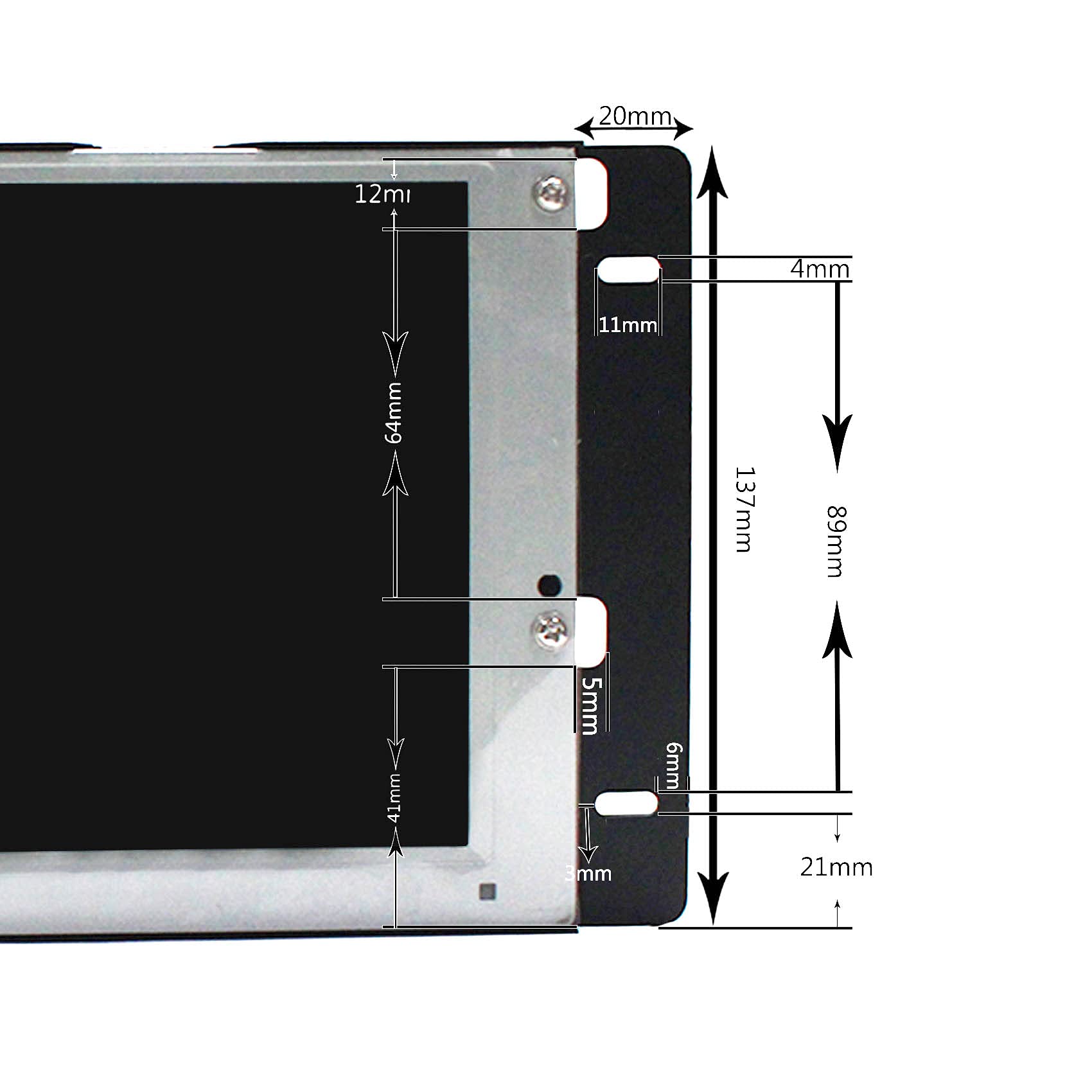 VSDISPLAY 14.9Inch 1280x390 LCD Display Screen with Shell and 12V 2A Power Adapter US Plug with 5.5x2.1mm/3.5x1.35 mm Port