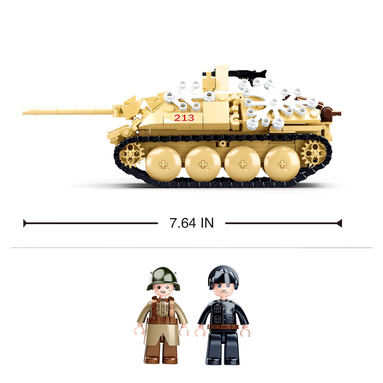 Sluban Building Blocks Toy Army Battle of Budapest - Hetzer (Jagdpanzer 38) Tank Destroyer Educational Learning Construction Toys Set for Kids Boys Grils (344 PCS)
