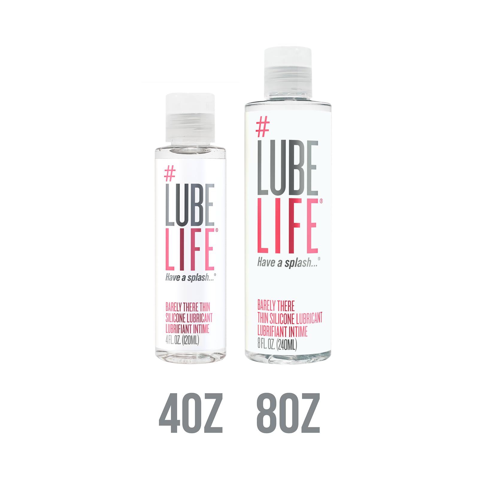 Lube Life Barely There Thin Silicone-Based, Long Lasting, Water Resistant, Personal Lubricant for Men, Women and Couples, 8 Oz