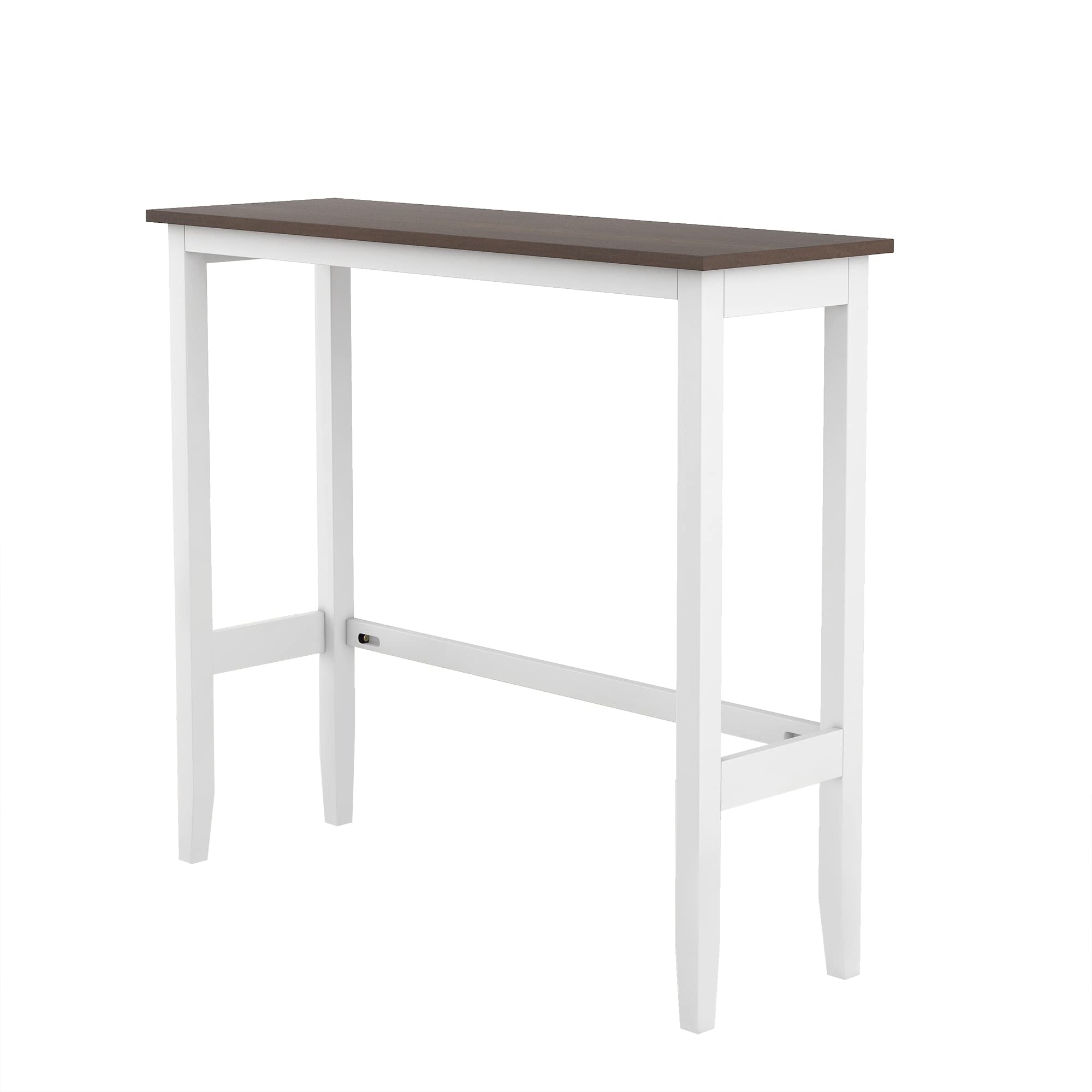 Lepfun Table, Farmhouse 48” Rectangular Wood Bar Height Dining Set, Kitchen Breakfast Nook with 2 Chairs for Small Places, Cherry+White