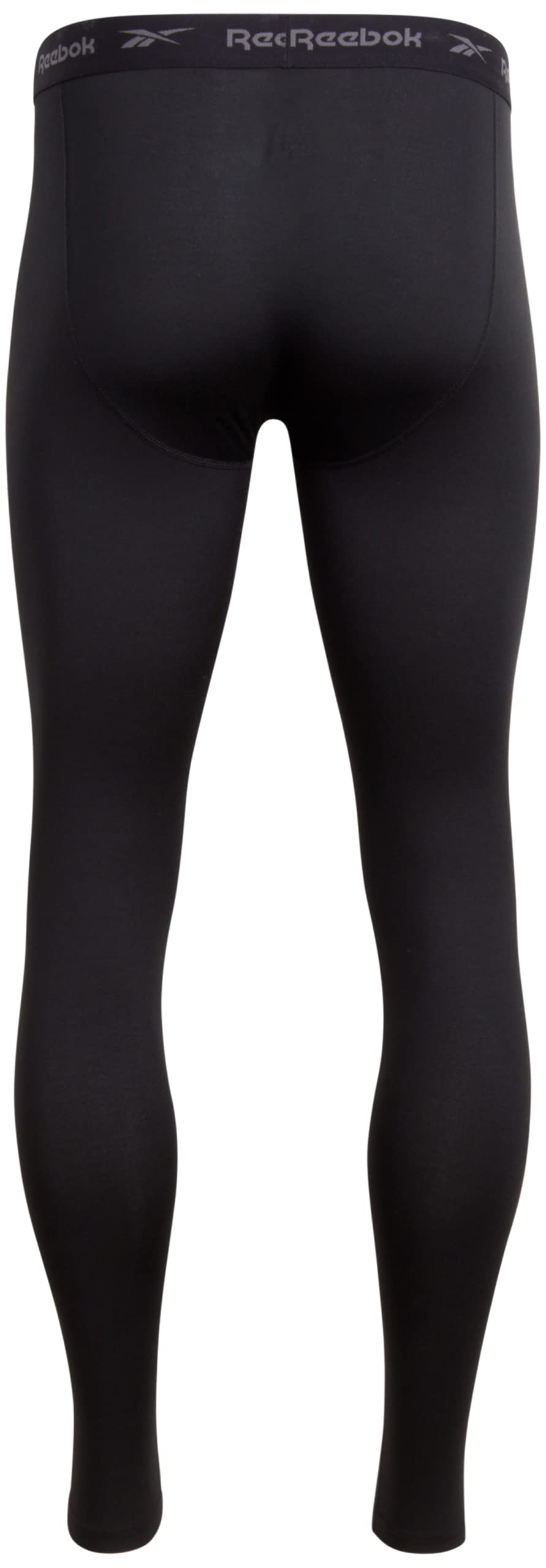 Reebok Mens Compression Pants – Athletic Base Layer Mens Leggings Thermal Pants - Performance Compression Tights for Men S-XL, Size Large, Black