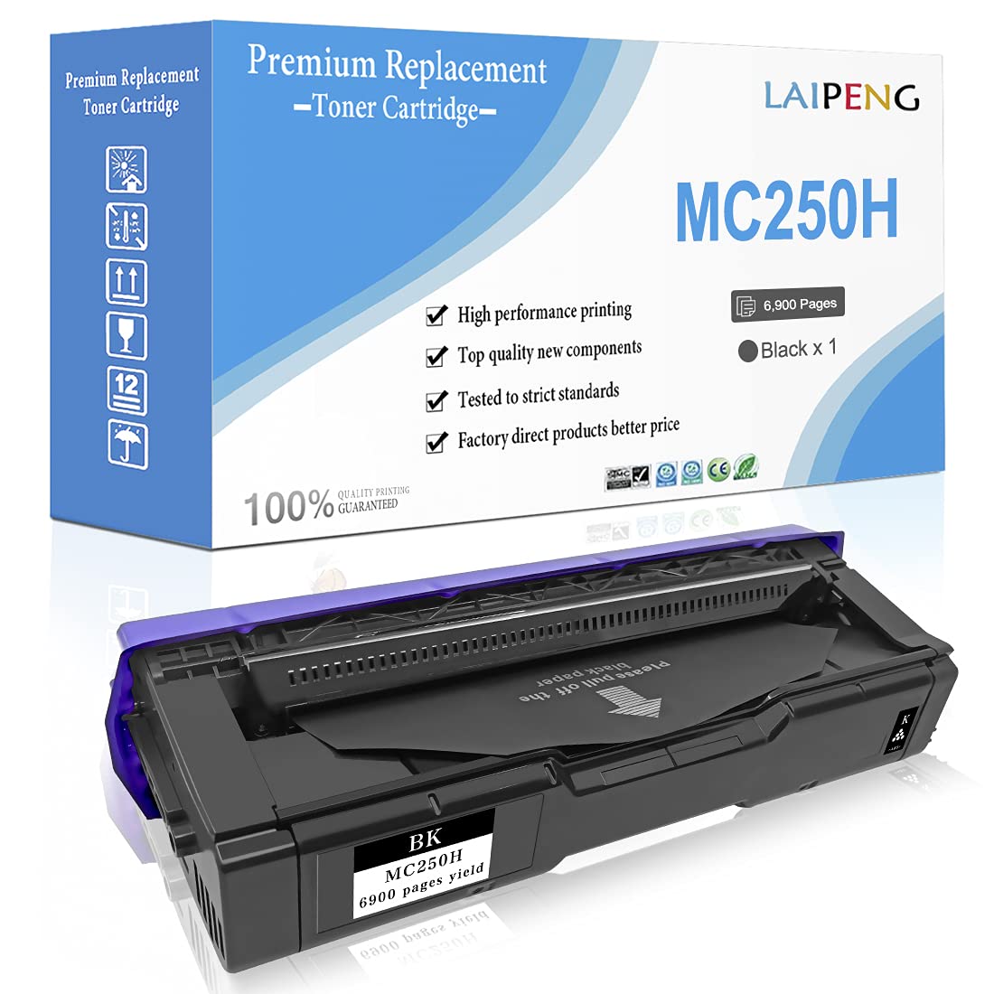 LAIPENG Compatible Toner Cartridge Black for Ricoh M C250FWB P C301W Printers High Capacity 6,900 pages (Black x 1)