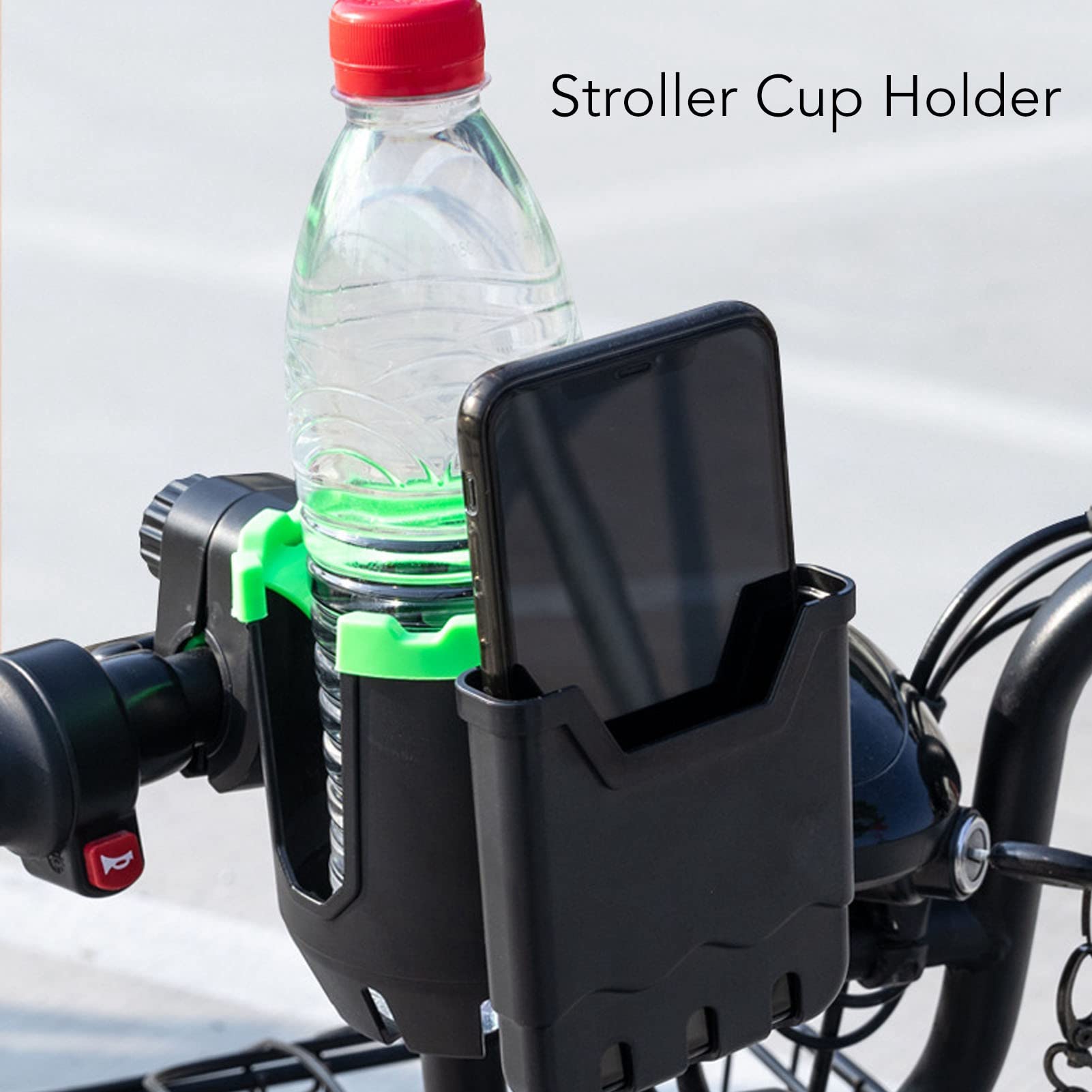 Stroller Cup Holder,Holder for Walker, Multifunction Large Caliber Designed 360 Degrees Rotation Portable Stroller Cup Holder Attachment, Suitable for Wheelchair, Walker, Accessories(o¡§2?¡§?), str