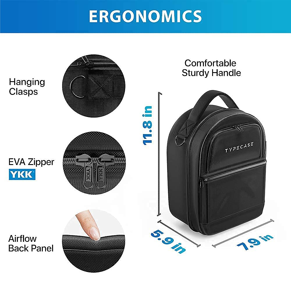 Oculus Quest Case All-in-one Carrying Case for Oculus Quest 2 VR Gaming Headsets and Controllers Accessories, Hard Protective Travel Case with Shoulder Strap, VR Glass Protector-Shock-Dust-Water Proof