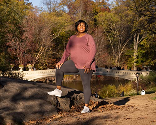 RBX Active Women's Plus Size Workout Top with Thumbholes, Buttery Soft Lightweight Long Sleeve T-Shirt Tunic Relaxed Fit Yoga Top F22 Periwinkle 3X