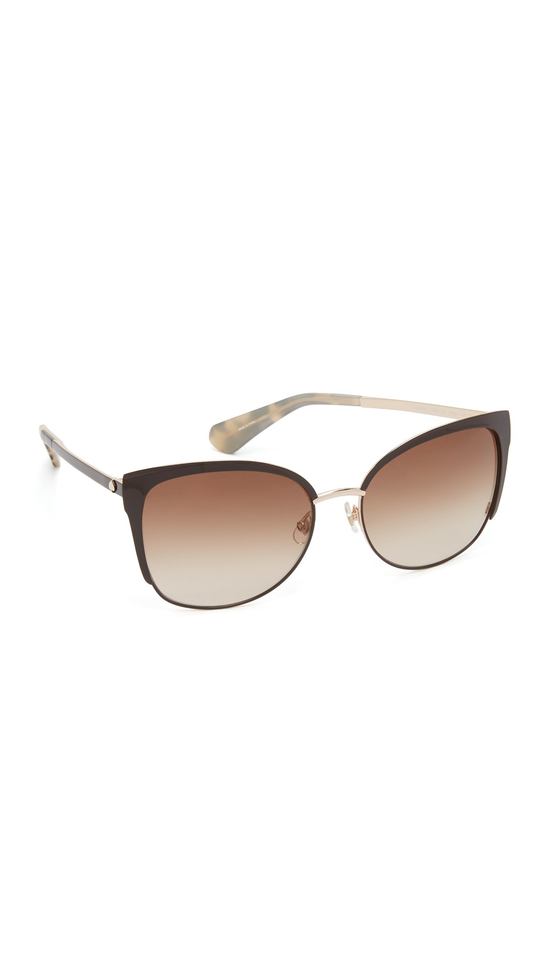 Kate Spade New York Women's Genice Oval Sunglasses, Brown Gold/Warm Brown Gradient, 57 mm