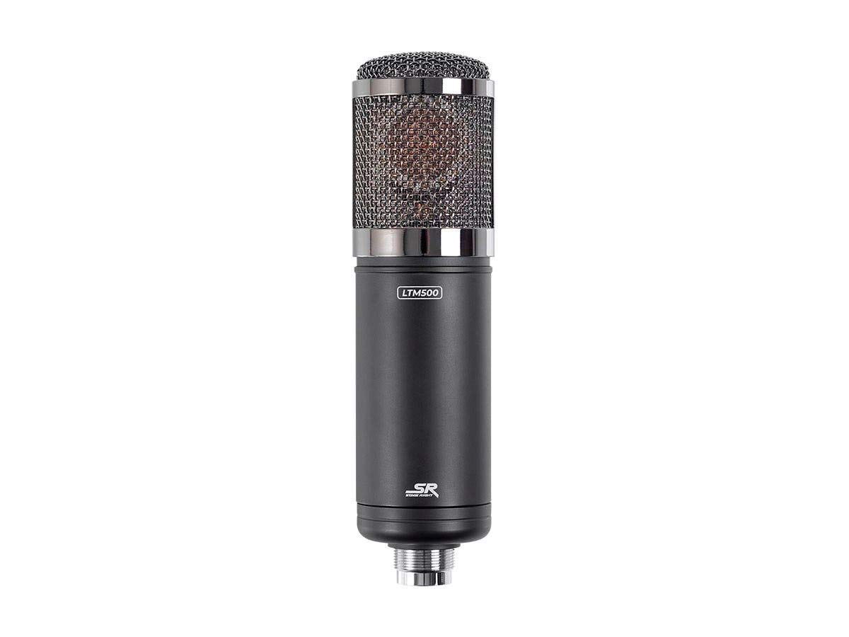Monoprice Large Tube Studio Condenser Microphone - Multi-Pattern, Cardioid, Figure 8, Omnidirectional, 6 Intermediate States, Full Size Shock Mount and Case, LTM500 - Stage Right