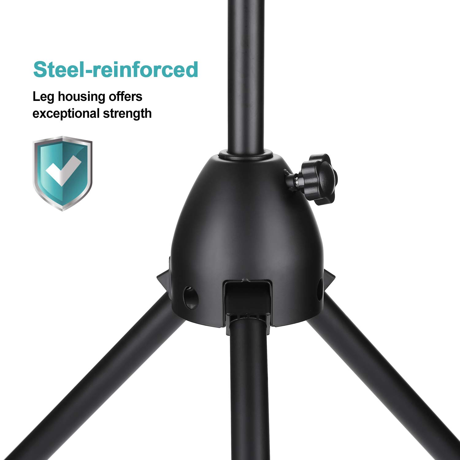 Microphone Stand, AGPTEK Condenser Microphone Stand with Non-Slip Feet, Adjustable Height & Foldable Design, 33.46-68.9 inches, Suitable for Supporting Acoustic Isolation Shield in Studio (Black)