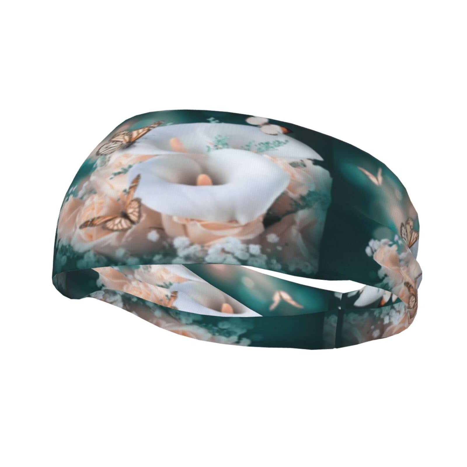Outdoor Travel Headband Common Callalily Butterfly Head Wrap Non-Slip Sweatbands