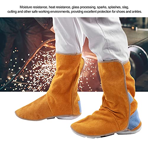 Welding Spats 1 Pair Leather Welding Boot Covers Retardant Welding Boot Cover Welder Leg Foot Safety Protection Safety Boot Cover Leg Foot Protection Cover