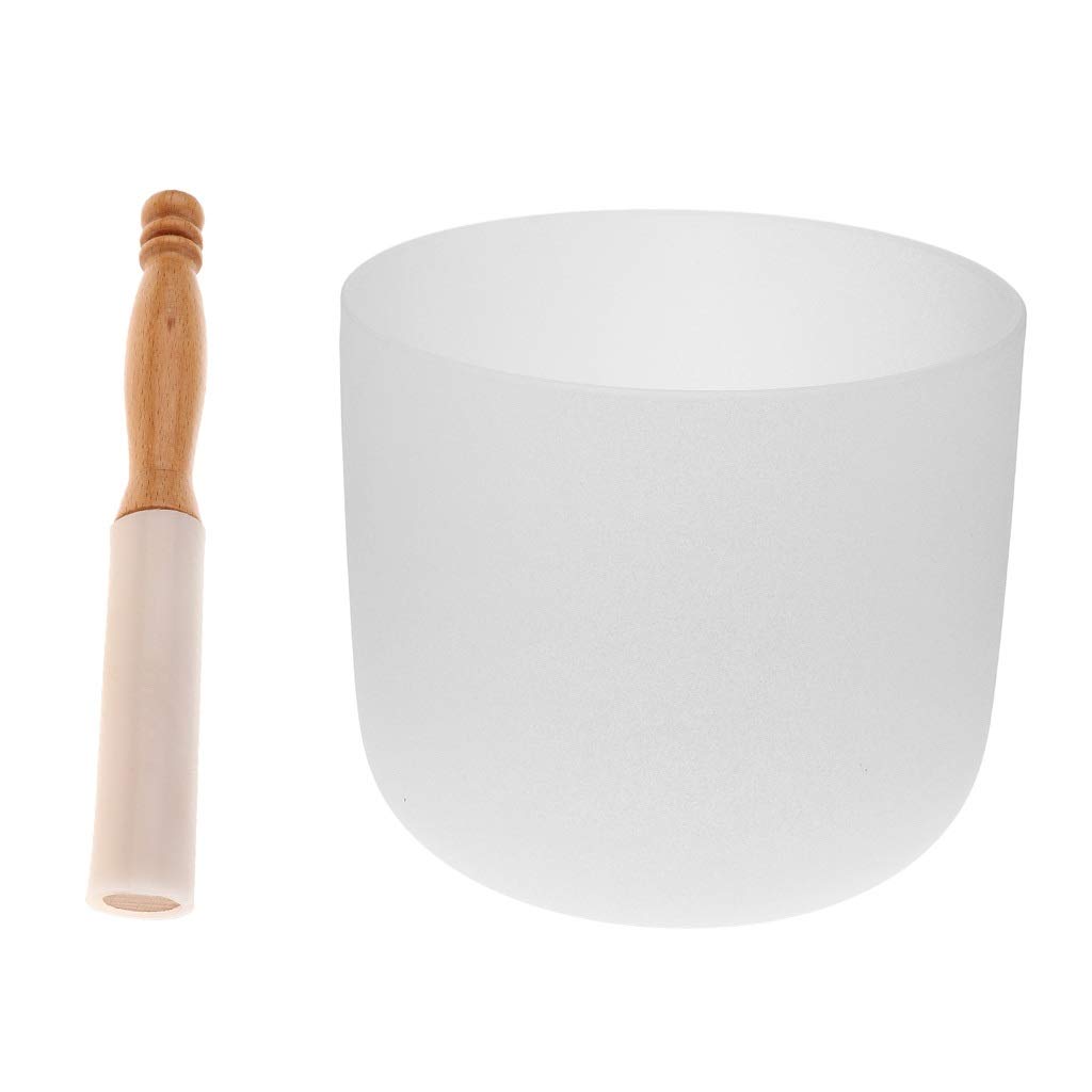 SJYDQ 7inch F Note Quartz Crystal Singing Bowl with Rubber Mallet Stick for Meditation Yoga Accessory