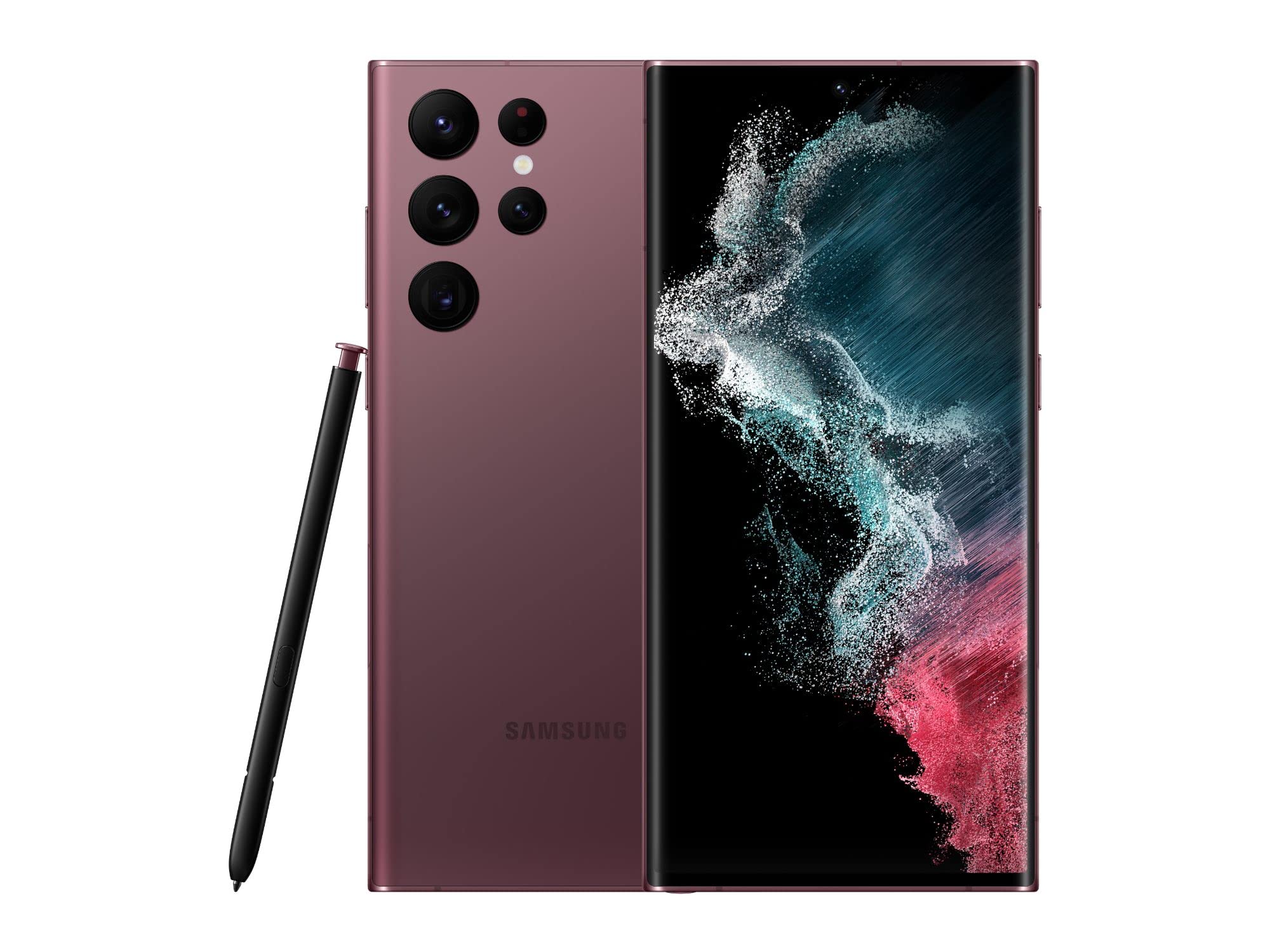 SAMSUNG Galaxy S22 Ultra Cell Phone, Factory Unlocked Android Smartphone, 256GB, 8K Camera & Video, Brightest Display Screen, S Pen, Long Battery Life, Fast 4nm Processor, US Version, 2022, Burgundy