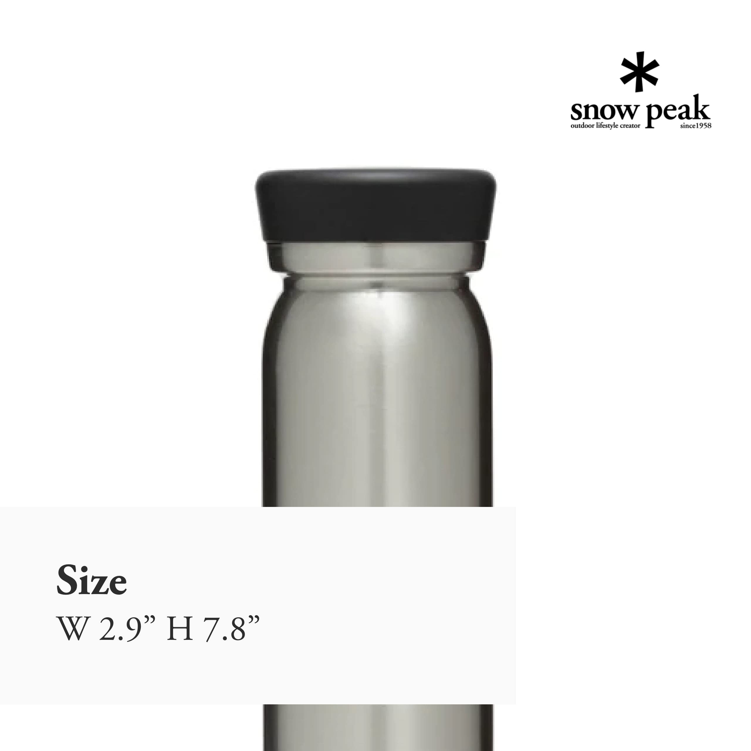 Snow Peak's Milk Bottle 500, Clear, TW-501CL, Stainless Steel, Vacuum-Sealed, Double-Walled, Made in Japan, Lifetime Product Guarantee, Lightweight for Camping & Everyday Use