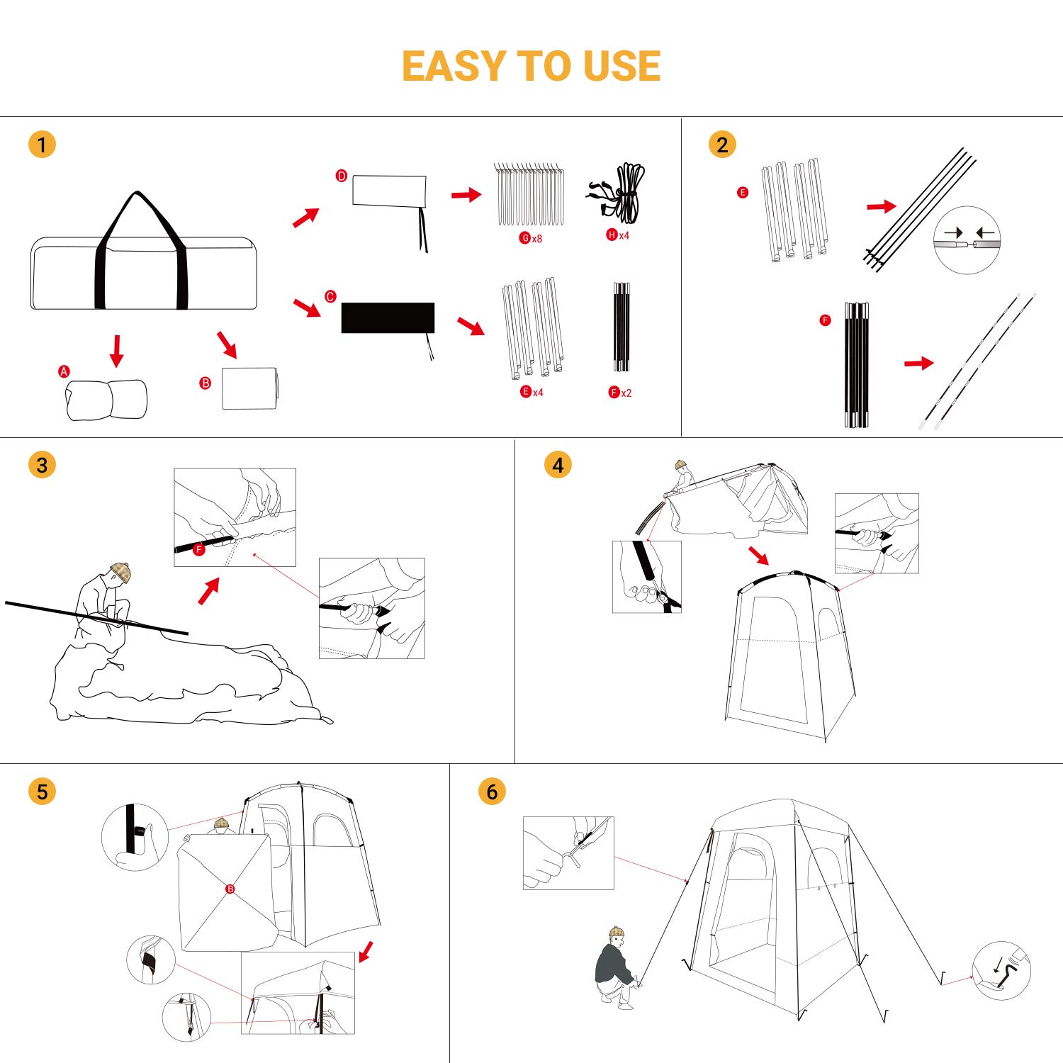 KingCamp Oversize Outdoor Easy Up Portable Dressing Changing Room Shower Privacy Shelter Tent