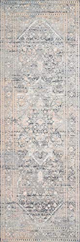 Loloi II Lucia Collection LUC-01 Grey/Sunset 6'-8" x 8'-8" Area Rug