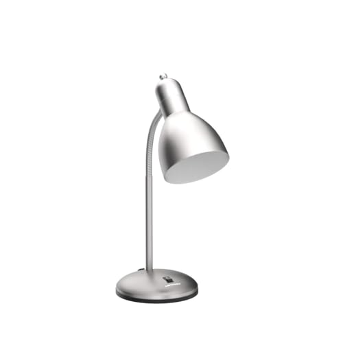 LEPOWER Metal Desk Lamp, Adjustable Goose Neck Table Lamp, Eye-Caring Study Desk Lamps for Bedroom, Study Room and Office (Silver)