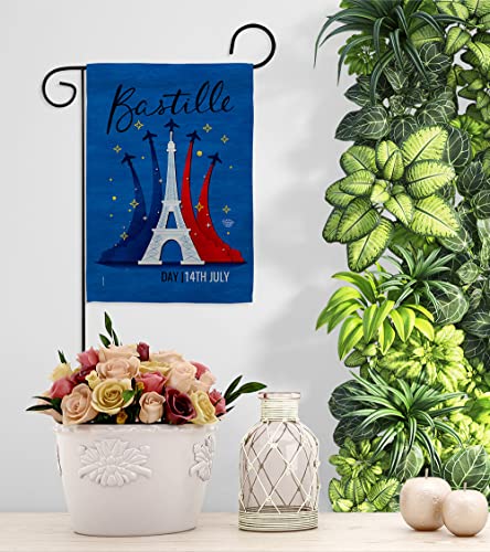 Ornament Collection Bastille 14th July Garden Flag Set Wood Dowel Regional Day French National CelebrationFrance Country House Decoration Banner Small Yard Gift Double-Sided, Made in USA